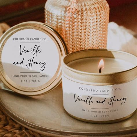 Modern Candle Tin Labels Template Editable Product Diy Etsy
