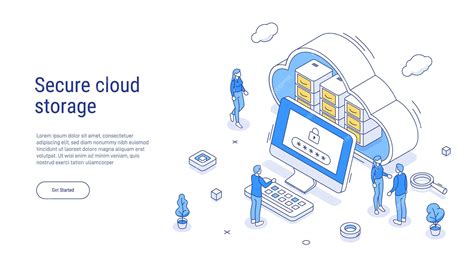 Premium Vector Security Cloud Storage Internet Security Isometric Concept Isometric Concept