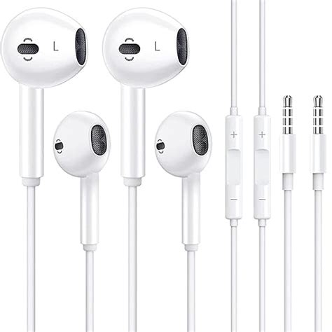2 Pack Wired Apple Earbuds Wired Headphones Earphones With 35mm Wired