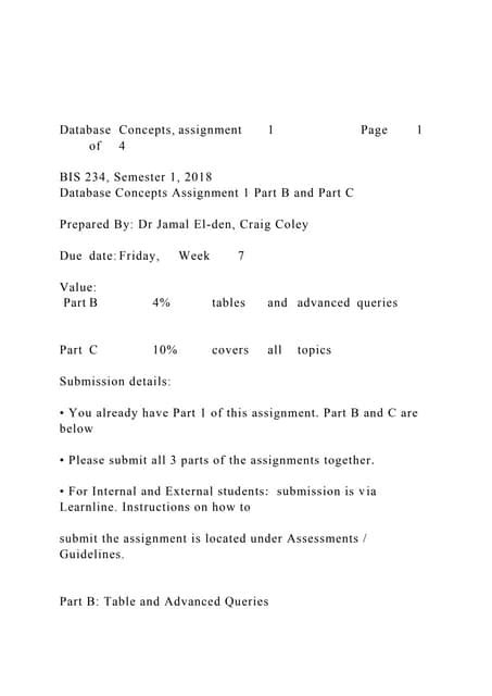 Databaseconceptsassignment1 Page1of4bis 234 Sdocx