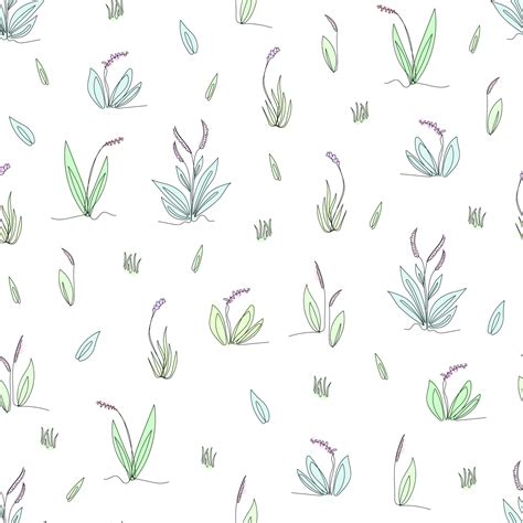 Vintage Illustration With Grass Pattern For Wallpaper Design Vector