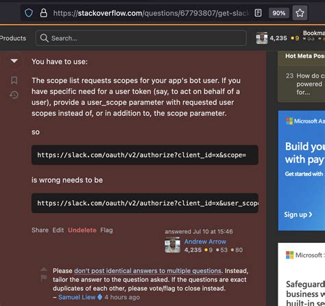 Get Slack User Token For Slack Api Stack Overflow