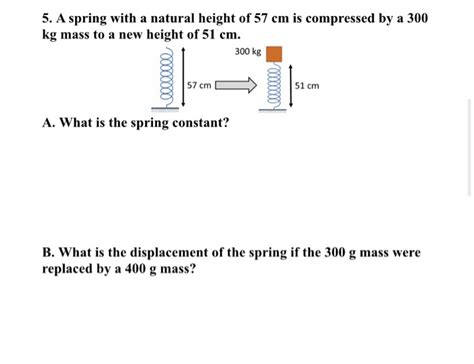 Solved A Spring With A Natural Height Of Cm Is Chegg