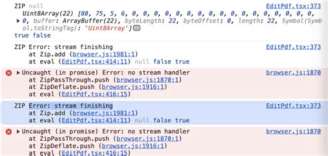 Getting Error No Stream Handler And Error Stream Finishing On Fflate For Browser Javascript