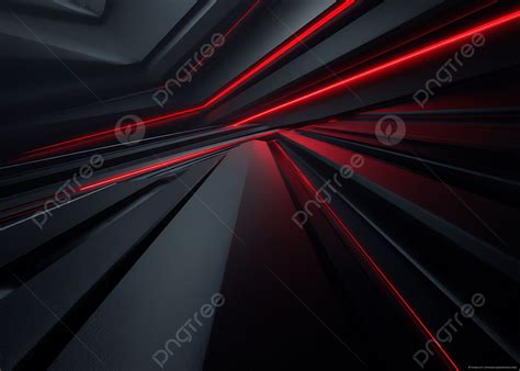 Dark Grey And Red Neon Lines Abstract Geometric Background Modern