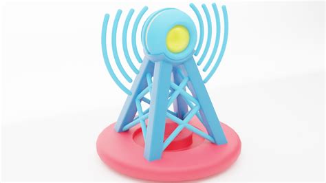 3d Communication Tower 3d Icon For Transmitting Network Signal Model Turbosquid 2054766