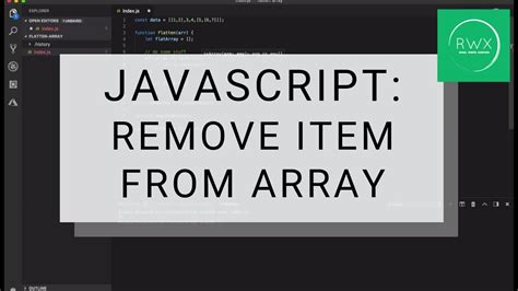 How To Remove An Element From A Javascript Array Youtube