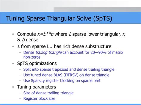 Ppt Automatic Performance Tuning Of Sparse Matrix Kernels Powerpoint