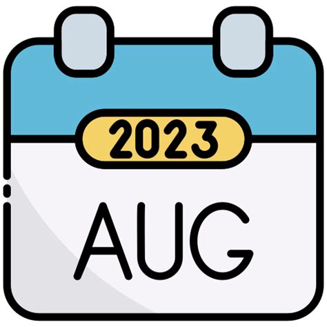 August Free Time And Date Icons