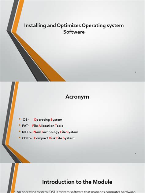 Installing And Optimizes Operating Pdf Operating System File System