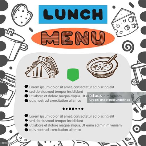 손으로 그린된 메뉴 카페에 대 한 점심 메뉴입니다 서식 파일 디자인입니다 음식 플라이어입니다 선형 그래픽입니다 0명에 대한 스톡 벡터 아트 및 기타 이미지 Istock