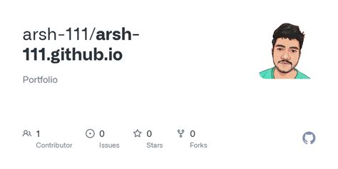 Github Arsh 111arsh Portfolio
