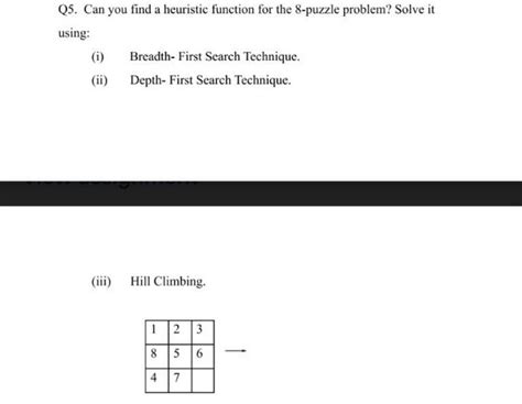 Solved Q5 Can You Find A Heuristic Function For The