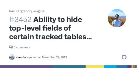 ability to hide top level fields of certain tracked tables from graphql schema · issue 3452