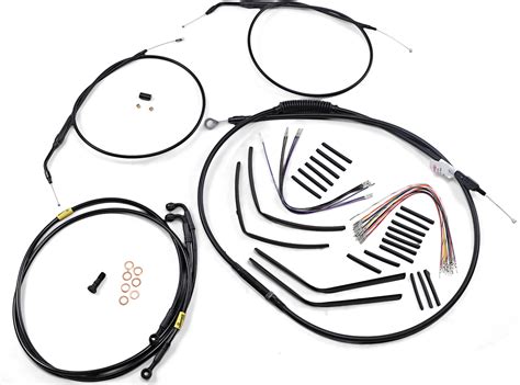 0662 0598 Burly Brand Cable Kit Jail Bar 12 Handlebars Black