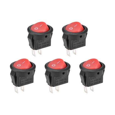 Mini Boat Rocker Switch Toggle Switch Red 2pins On Off Ac 250v 3a 125v