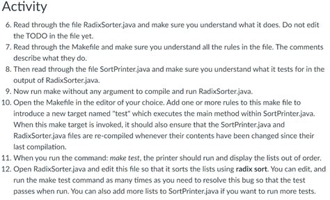 Solved Read Through The File RadixSorter Java And Make Chegg