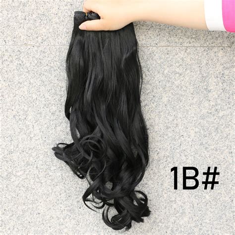 От коричневого до золотого Омбре накладки из волнистых волос синтетические волосы для