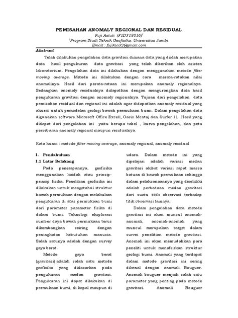 Anomali Regional Dan Residual Pdf