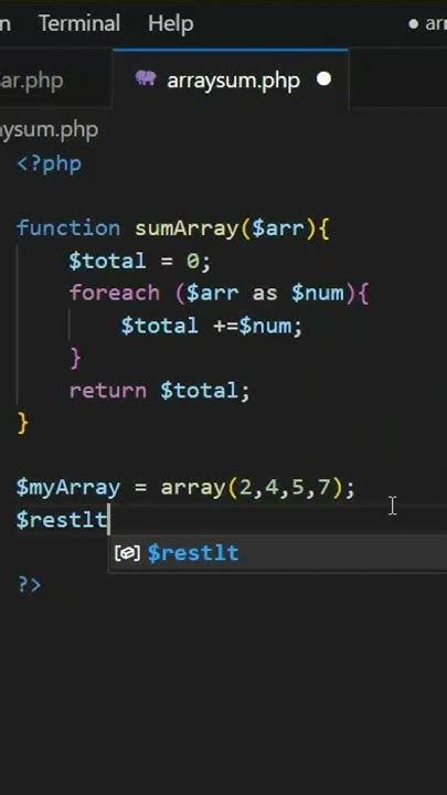 Array Sum With Php Php Html Css Coding Coder Viral Reels