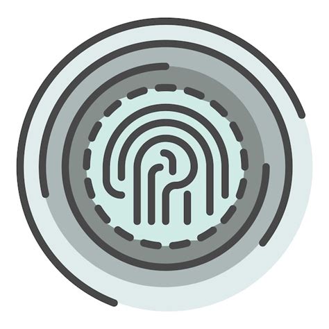 Premium Vector Fingerprint Security Icon Outline Fingerprint Security Vector Icon Color Flat