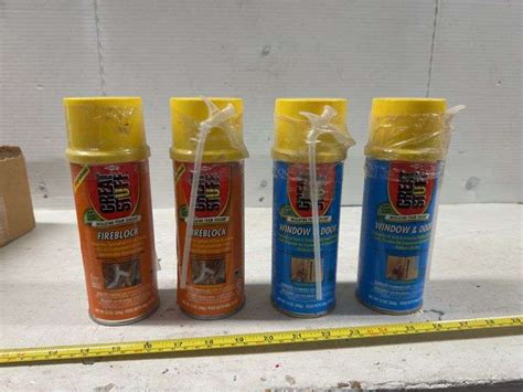Insulating Foam Sealant 2 Cans Of Fireblock And 2 Cans Of Window And Door Isabell Auction