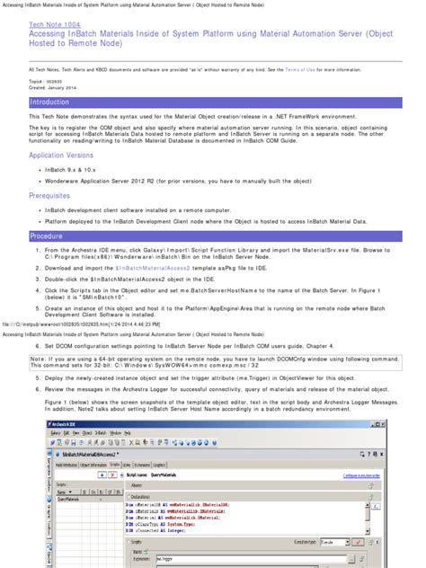 Tech Note 1004 Accessing Inbatch Materials Inside Of System Platform