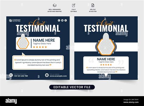 Minimal Client Testimonial Feedback Layout Design With Creative Shapes On A Dark Background