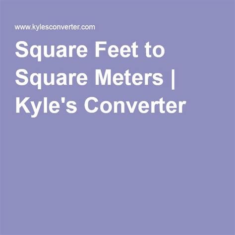 Square Feet To Square Meters Conversion Chart