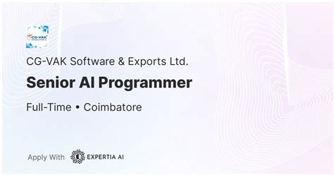 Senior Ai Programmer Job Coimbatore Senior