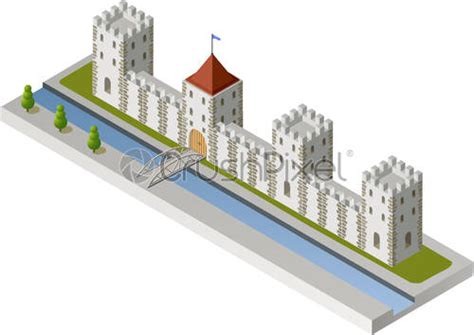 Isometric View Of A Medieval Stock Vector Crushpixel