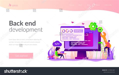 Programming Coding Website Webpage Optimization Back 库存矢量图（免版税
