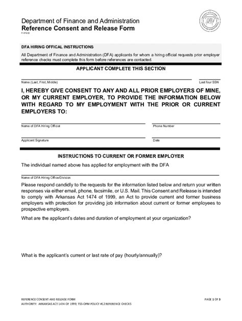 Fillable Online Reference Consent And Release Form Fax Email Print Pdffiller