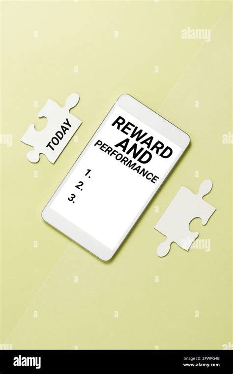 Hand Writing Sign Reward And Performance Business Approach Given In Recognition Of Service