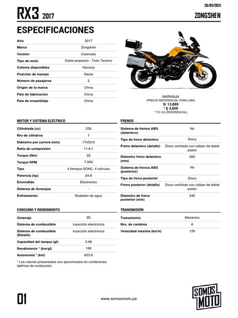 Rx3 2017 Zongshen Naranja Pdf Inyección De Combustible Vehículos