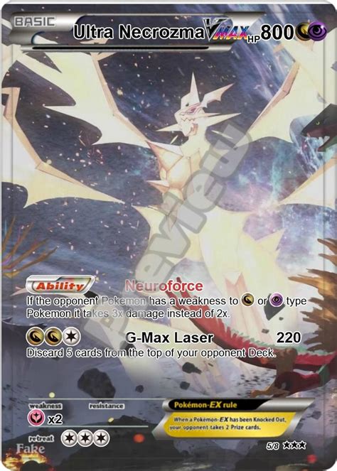Ultra Necrozma Vmax Pokemon Card Etsy