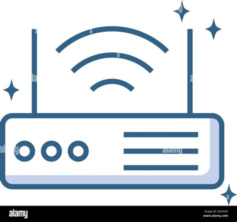 Router Signal Device Technology Object Vector Illustration Line Style Icon Stock Vector Image