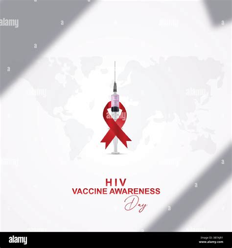 Hiv Vaccine Awareness Day Red Ribbon And Syringe On World Map Stock Vector Image And Art Alamy