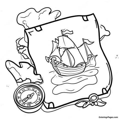 Treasure Map Coloring Page Coloring Pages Com