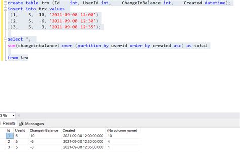 Sql How To Show Total Amount After Each Transaction How It Can Be