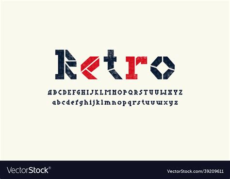 Stencil Plate Serif Letters Font Royalty Free Vector Image