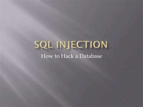 Ppt Sql Injection Powerpoint Presentation Free Download Id 6662917
