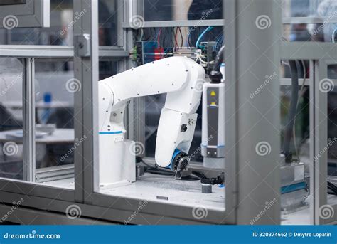 Automated Programmed Robotic Arm For Manufacturing And Industrial Lines Conveyor Belts Robot