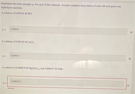 Solved Determine The Ionic Strength For Each Of The S
