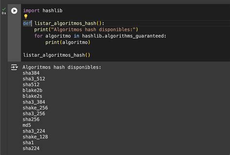 Listado De Algoritmos Hash Disponibles En Python Operating Systems Scripting Powershell And