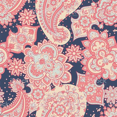 아시아 민족 스타일에서 완벽 한 페이 즐 리 패턴입니다 꽃 벡터 일러스트 레이 션 0명에 대한 스톡 벡터 아트 및 기타 이미지 0명 꽃 식물 꽃무늬 Istock