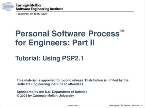 Ppt Personal Software Process Sm For Engineers Part Ii Tutorial
