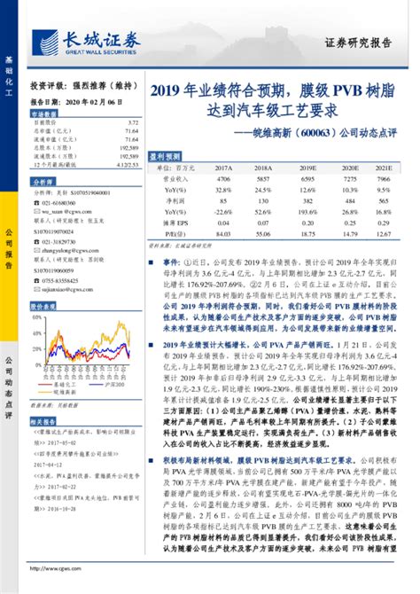 公司动态点评：2019年业绩符合预期，膜级pvb树脂达到汽车级工艺要求