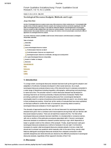 Sociological Discourse Analysis Method And Logic Pdf Sociology Sociological Discourse Analysis Method And Logic Pdf Sociology