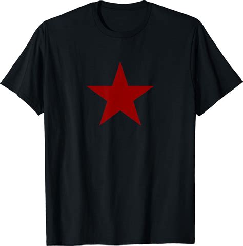 Dark Red Colored Star On Multiple Colors T Shirt